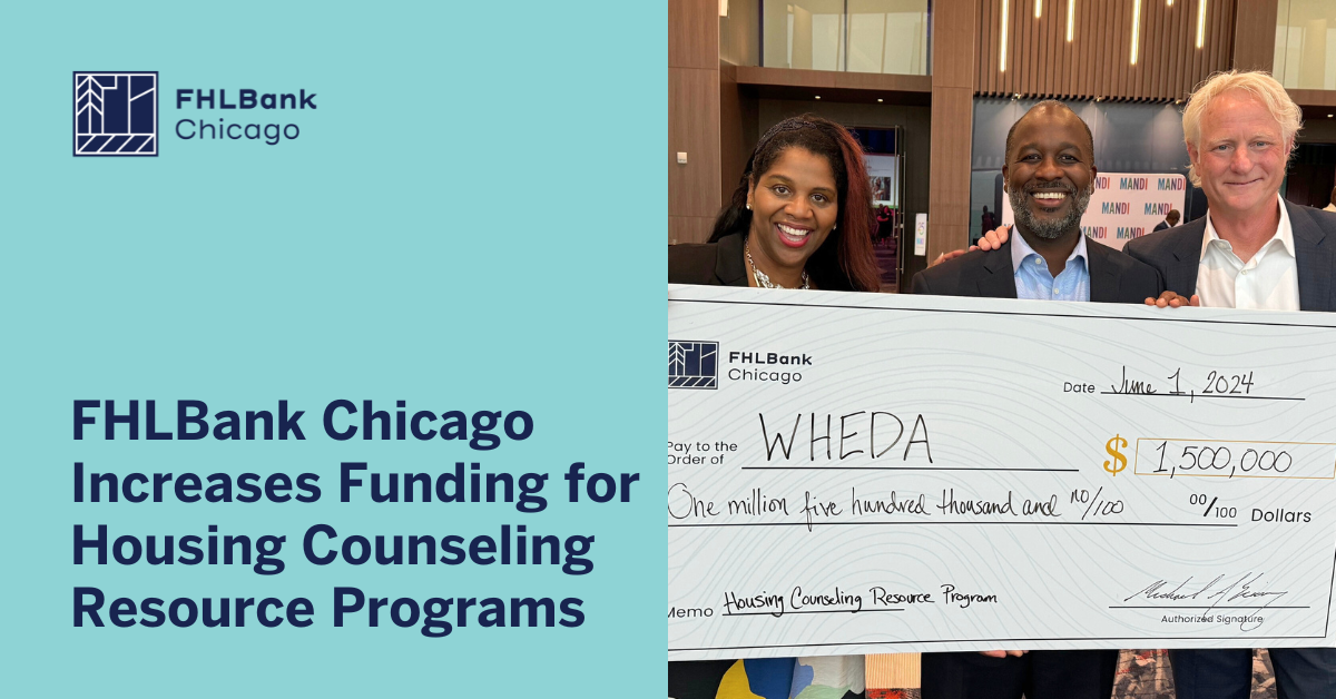 FHLBank Chicago Increases Funding for Housing Counseling Resource Program